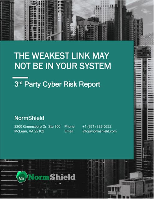 Review on 3rd-party Cyber Risk Assessment and Scoring Tools | PDF