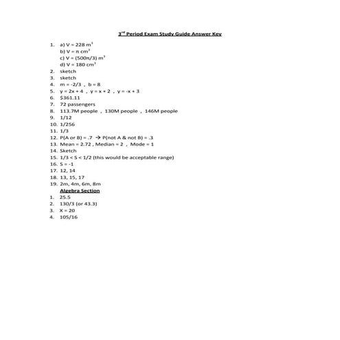 3rd period exam study guide answer key | DOCX