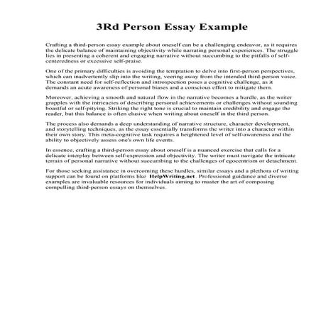 3Rd Person Essay Example. Tennessee College of Applied Technology ...