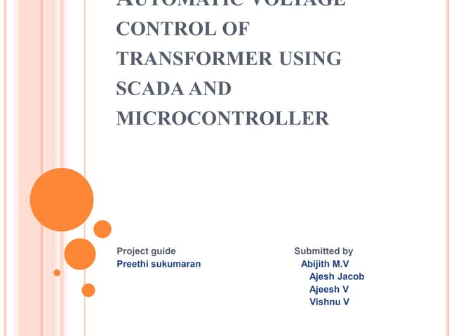 Automatic Voltage Control Of Transformer Using Microcontroller And Scada Power Point