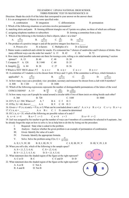 4th quarter-math-10 | DOCX