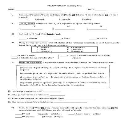 3rd qt review quiz | PDF