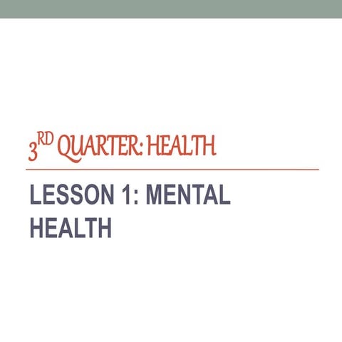 Mental health challenges | PPTX