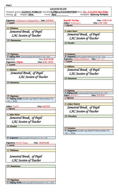 Lesson Plan Sir Bambico | PDF