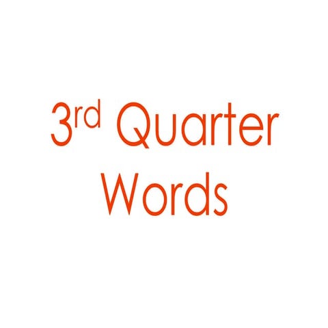 3rd quarter words | PPTX