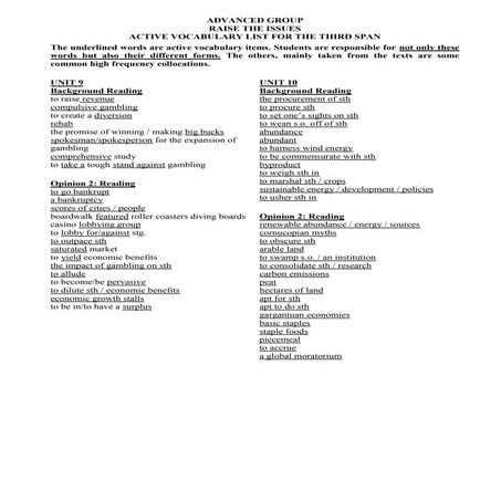 3 rd span rti vocabulary list | PDF