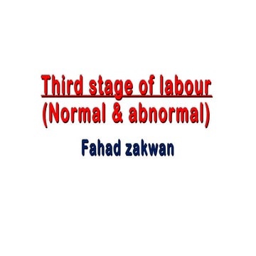 3rd stage of labour | PPT