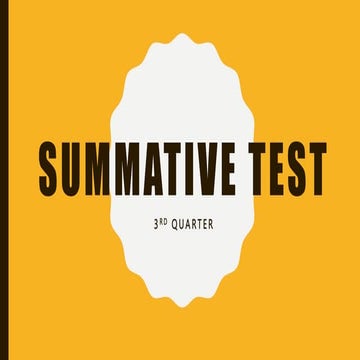 3rd SUMMATIVE TEST.pptx in Technology and Livelihood Education | PPTX