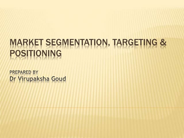 Segmentation / Targeting / Positioning | PDF