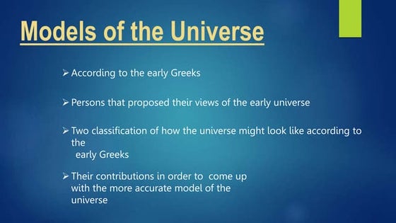 Theories on the origin of the Universe. | PPTX | Physics | Science