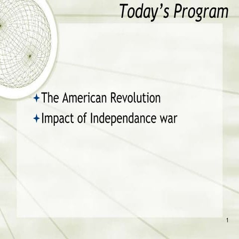 Independence war and the loss of the 13 colonies. Lecture 3 | PPT