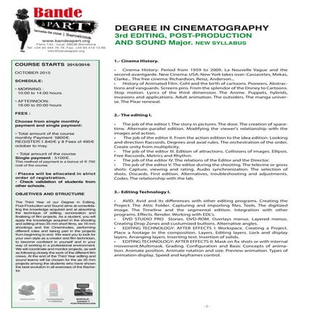 Annual course of film language with Luis Aller | PDF