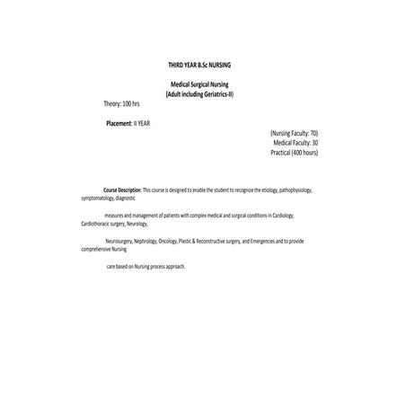 3rd year syllabus | PDF