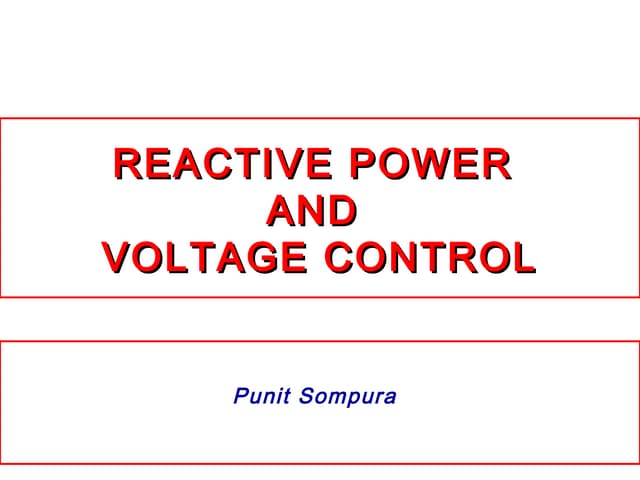 Reactive power and voltage control | PPTX