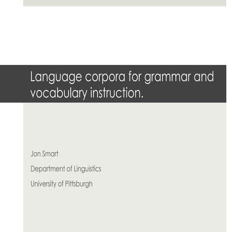 Using corpora in instruction | PDF