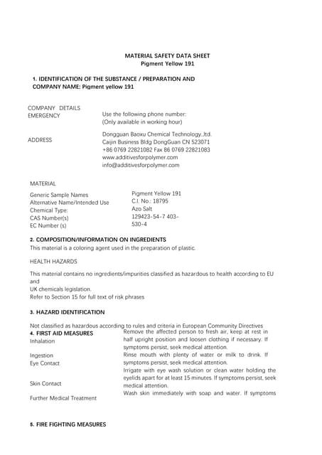 Pigment red 146 red fbb 5280-68-2 material safety data sheet msds sds ...