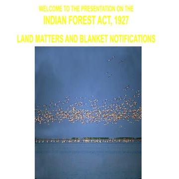 3 THE INDIAN FOREST ACT, 1927 LAND MATTERS AND BLANKET NOTIFICATIONS | PDF