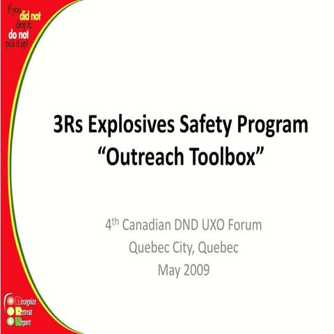 3Rs Explosives Safety Education Program Outreach Toolbox | PDF