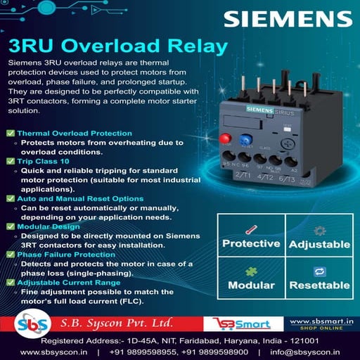S B Syscon Pvt. Ltd. - 3RU Overload Realy | PDF