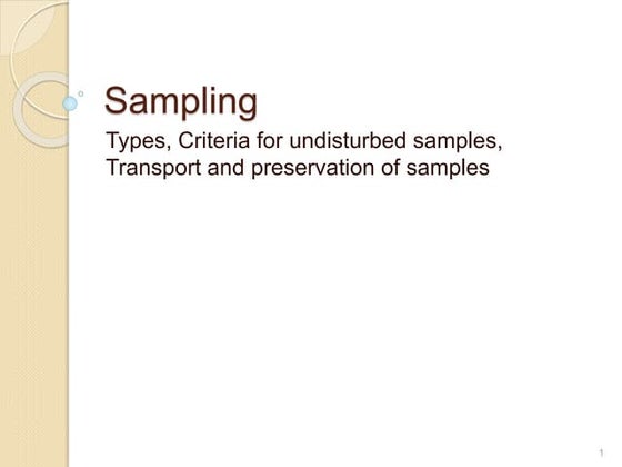 TYPES OF SOIL SAMPLE AND SAMPLERS . | PPTX