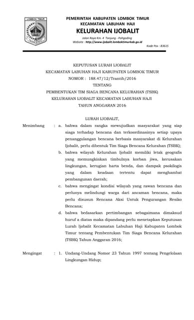 Contoh laporan pelaksanaan kegiatan 10 program pokok pkk | PDF