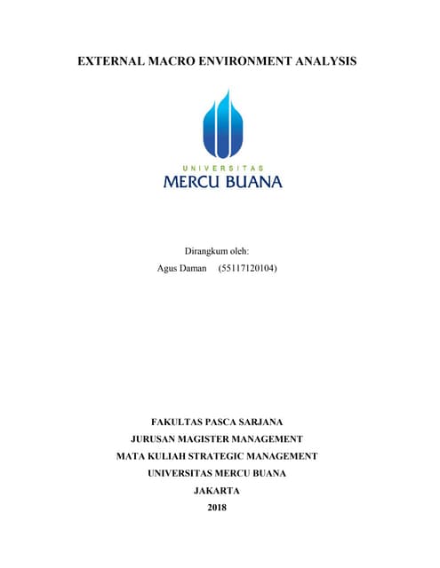 External Macro Environment Analysis. Universitas Mercu Buana. 2019 | PDF