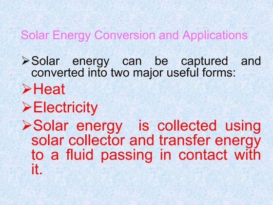 Solar energy collectors | PPTX