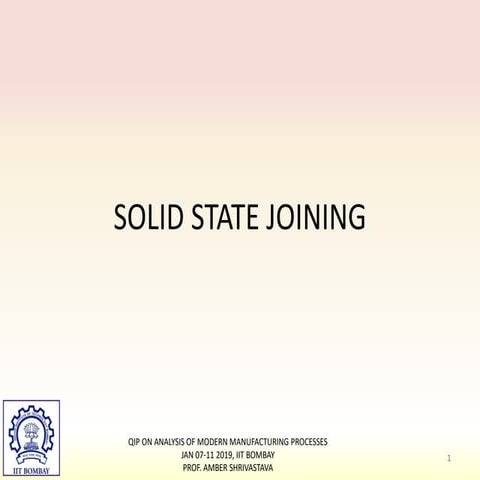 Solid State Joining processes- applications | PDF