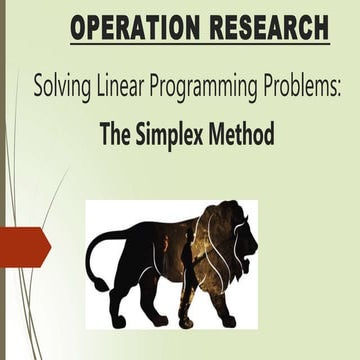 Solving Linear Programming Model By Simplex Method Pptx