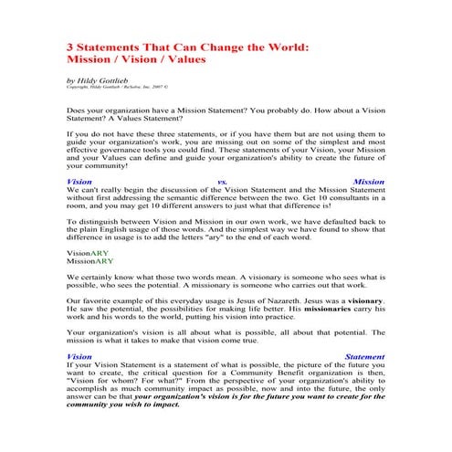 3 statements that can change the world | PDF