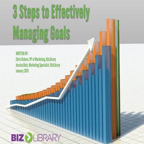 3 Steps to Effectively Manage Goals | PDF
