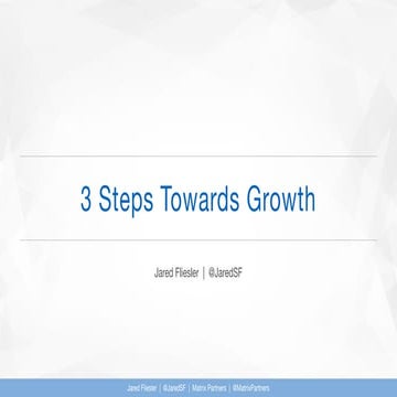 3 Steps Towards Growth | PPT