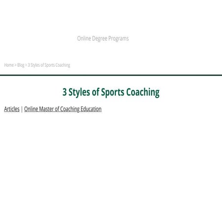 3 styles of sports coaching ohio university | PDF