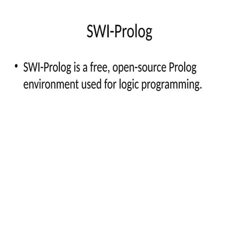 SWI Prolog-programming in logic Explanation | PPTX