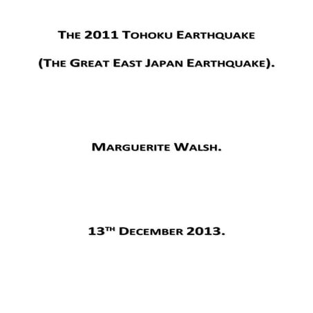 Economic impacts of the 2011 tohoku oki earthquake and tsunami | PPTX