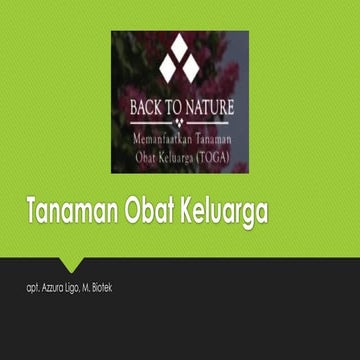 Obat Herbal Tanaman Obat Keluarga (TRaditional Medicine) | PPTX