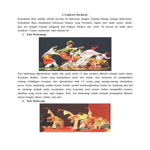 3 tarian di riau | PDF