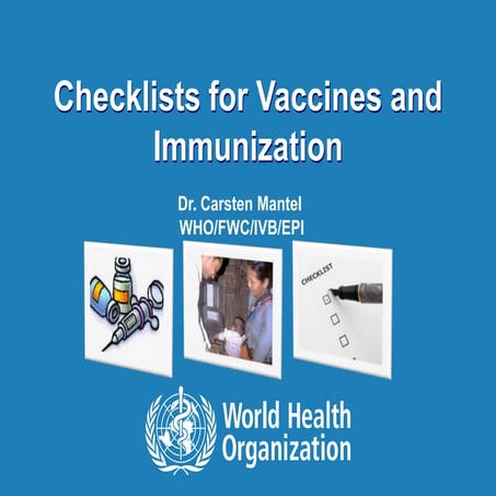 Checklists for Vaccines and Immunization | PPTX