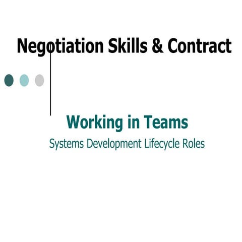 # 3 Team Work for Negotiation.ppt
