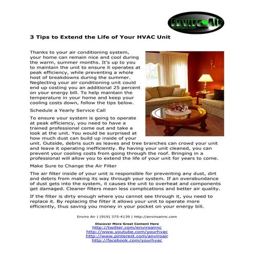 3 Tips to Extend the Life of Your HVAC Unit | PDF