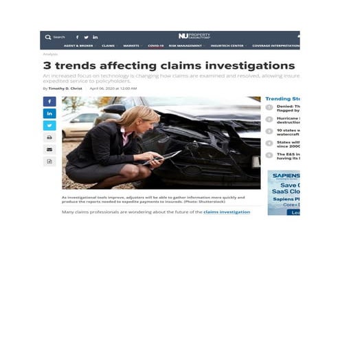3 trends affecting claims investigations | PDF