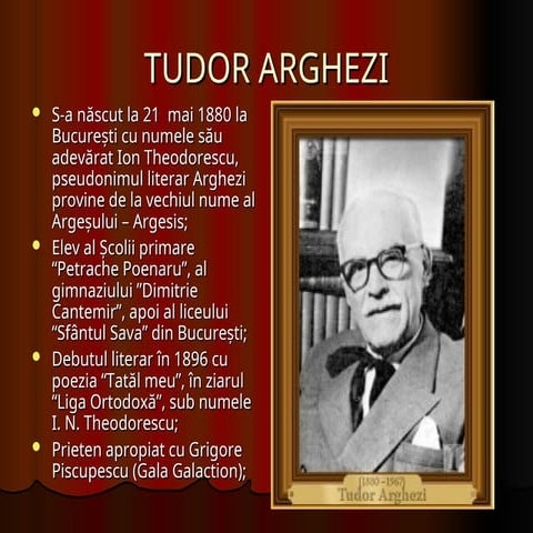 Tudor Arghezi biografie literara. Monografie.ppt