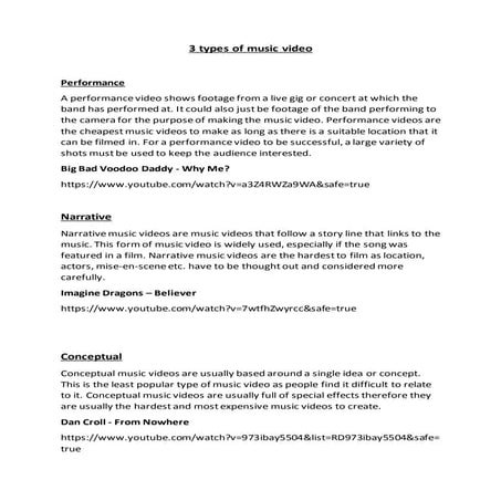 Music video theory | DOCX