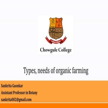Types of organic farming | PPTX
