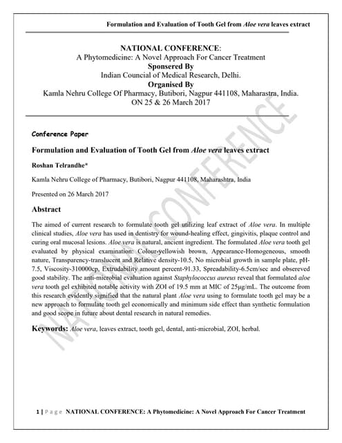 Prepration of herbal toothpaste | DOCX | Herbs and Supplements ...