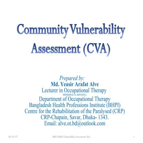 Vulnerability and Risk Assessment: An inclusive society development | PPT