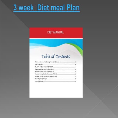3 week diet meal plan | PPT