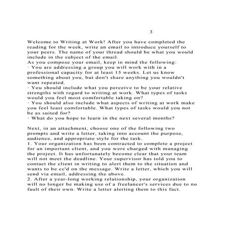 3Welcome to Writing at Work! After you have completed.docx