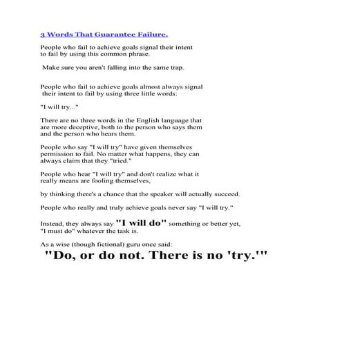 3 words that guarantee failure | DOCX