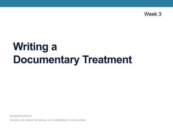 Formal proposal for documentary | PDF